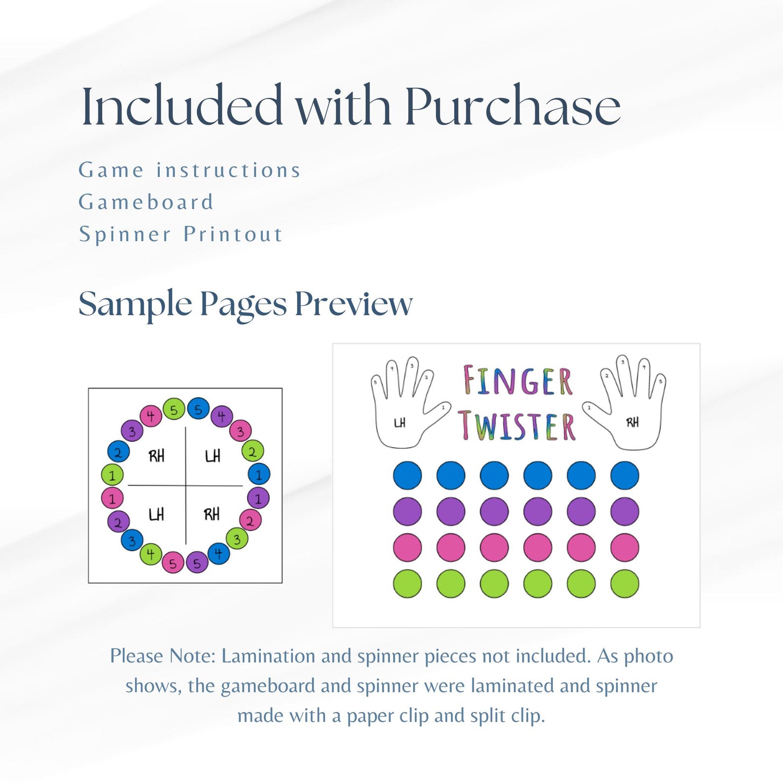 Piano Finger Number Game: Finger Twister Printable (PDF) - Etsy