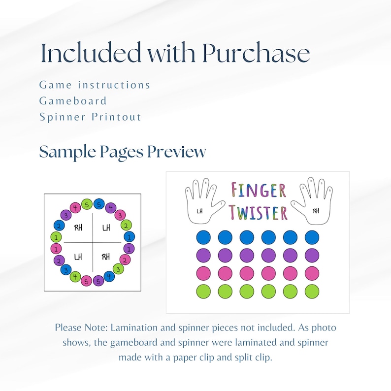 Piano Finger Number Game: Finger Twister Printable (PDF) - Etsy