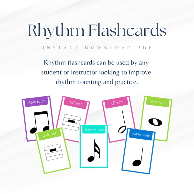 Music Rhythm Flashcards (printable) - Etsy Australia