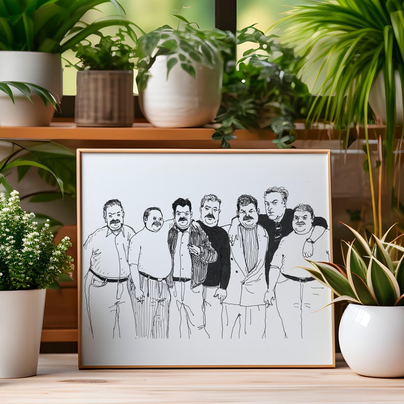 Russian Mob Friends Line Art Print: 8x10in - Etsy