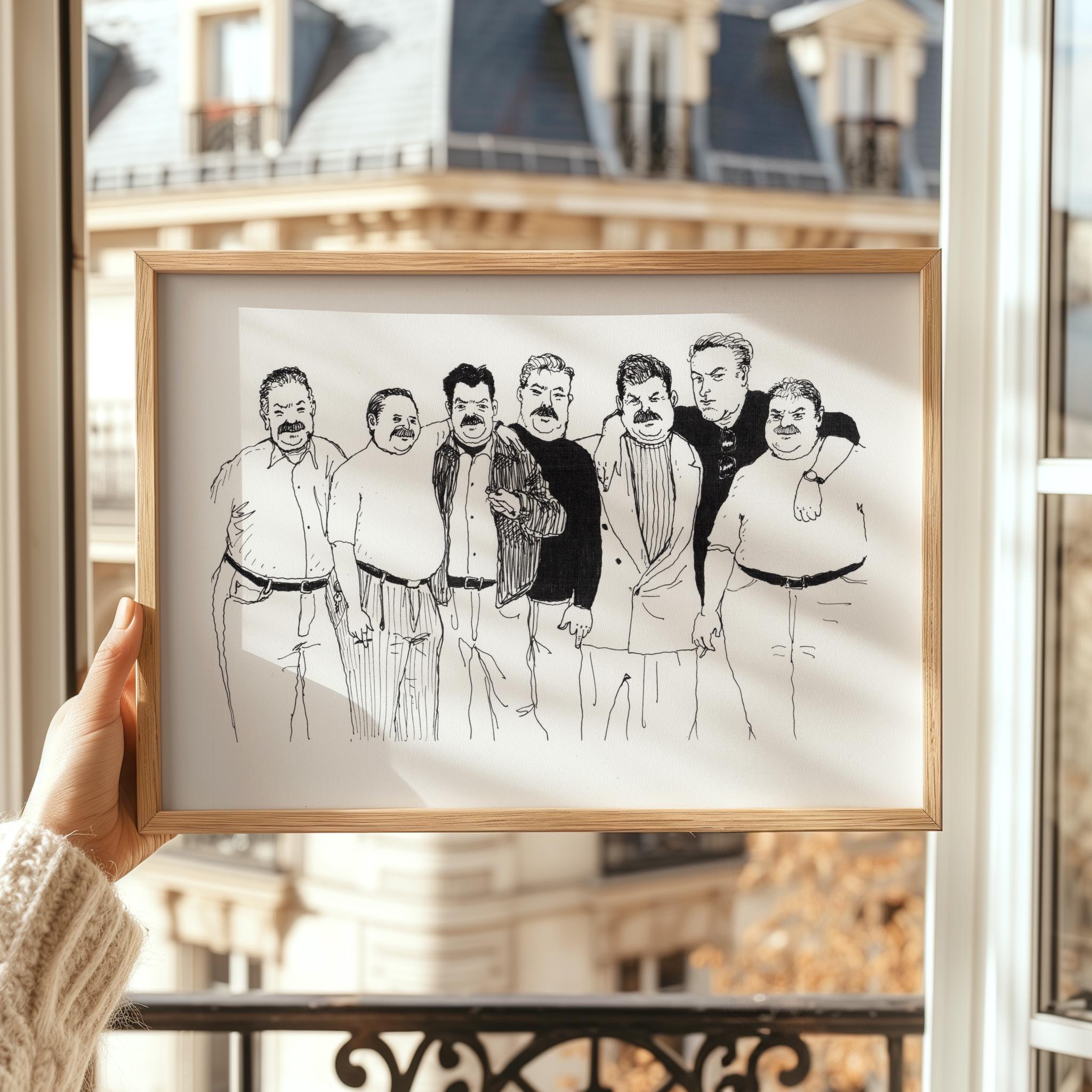 Russian Mob Friends Line Art Print: 8x10in - Etsy