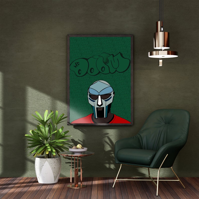 Minimalistic MF Doom Poster - Iconic Logo in Enigmatic Green - Etsy UK