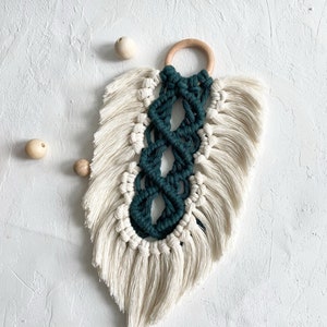 Macrame Feather on the Ring PDF Pattern, DIY Macrame Leaf, PDF Tutorial ...