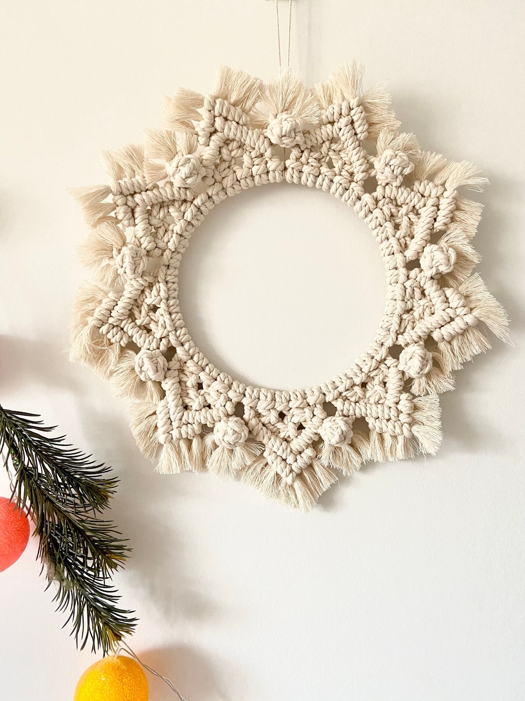 Macrame Wreath Pdf Pattern, Macrame Wall Hanging, Christmas Wreath Diy ...