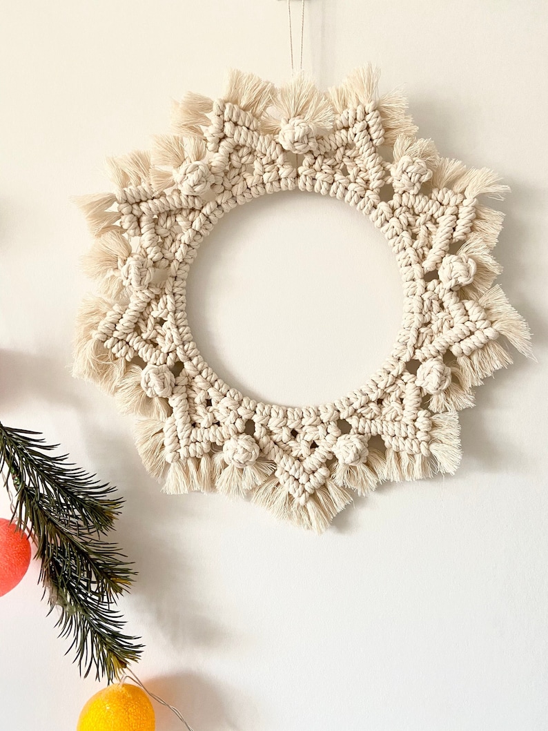Macrame Wreath Pdf Pattern, Macrame Wall Hanging, Christmas Wreath Diy ...