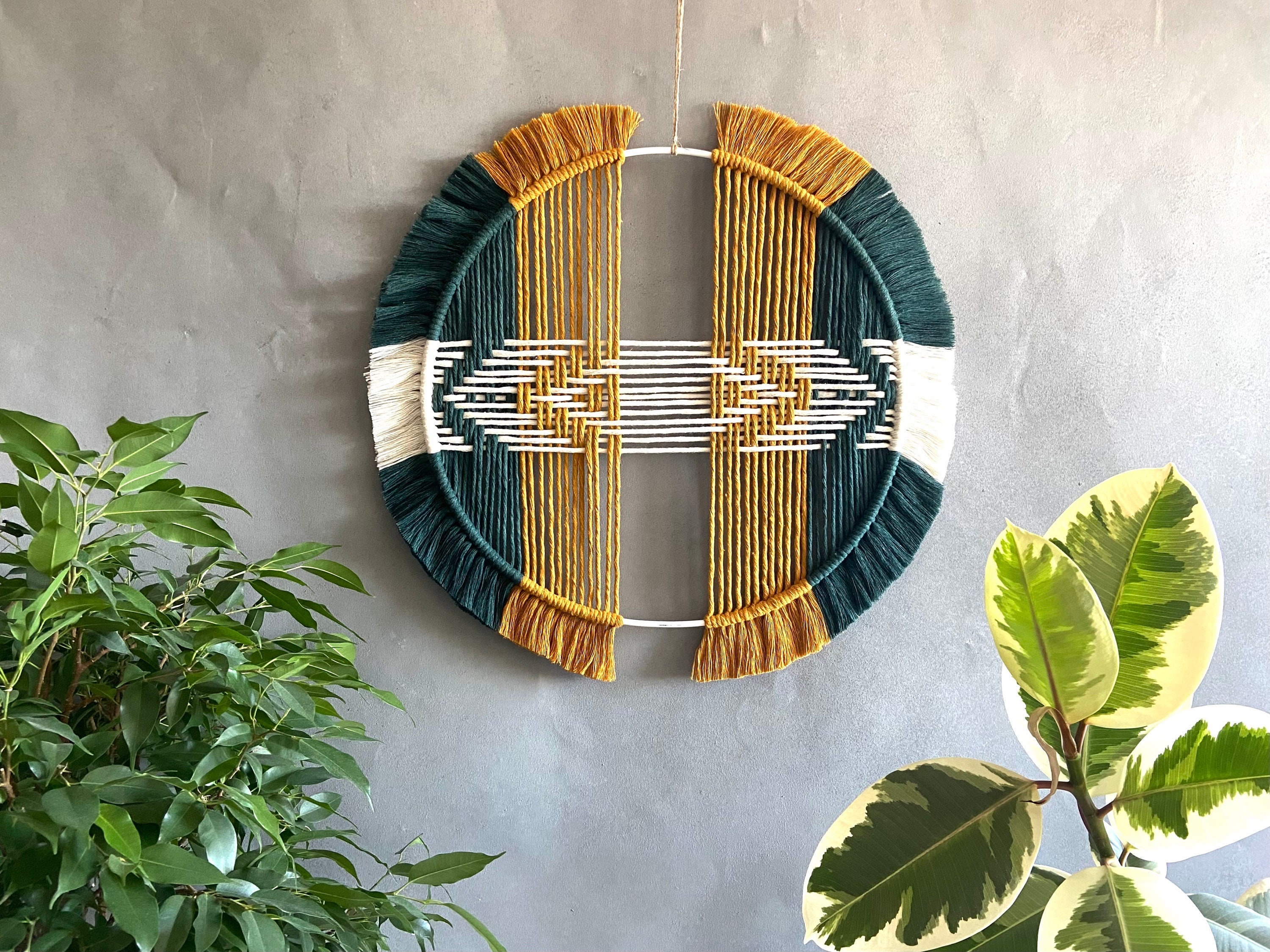 Macrame Wall Hanging Pattern, Geometric Macrame Hoop Pattern Written in ...