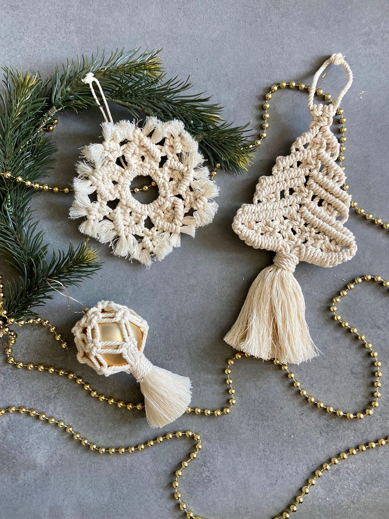 Macrame Christmas Ornament PDF Pattern, Macrame Christmas Tree ...