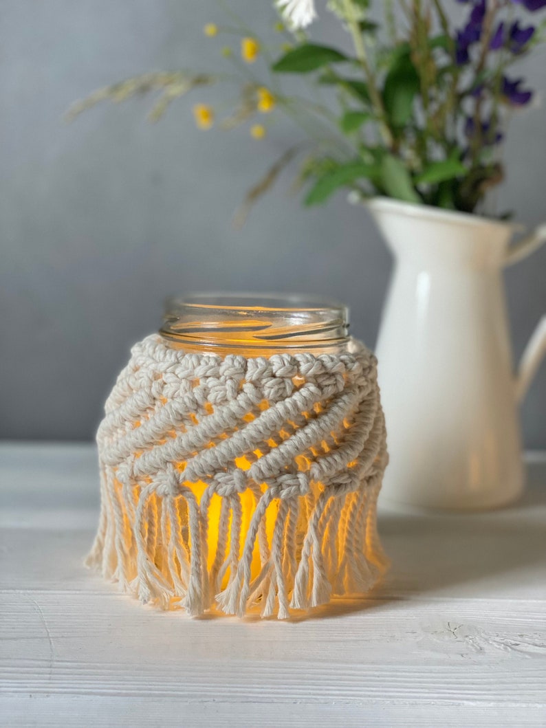 Macrame Jar PATTERN Pdf, Wedding Tables Decor, Macrame for Home, Mason ...