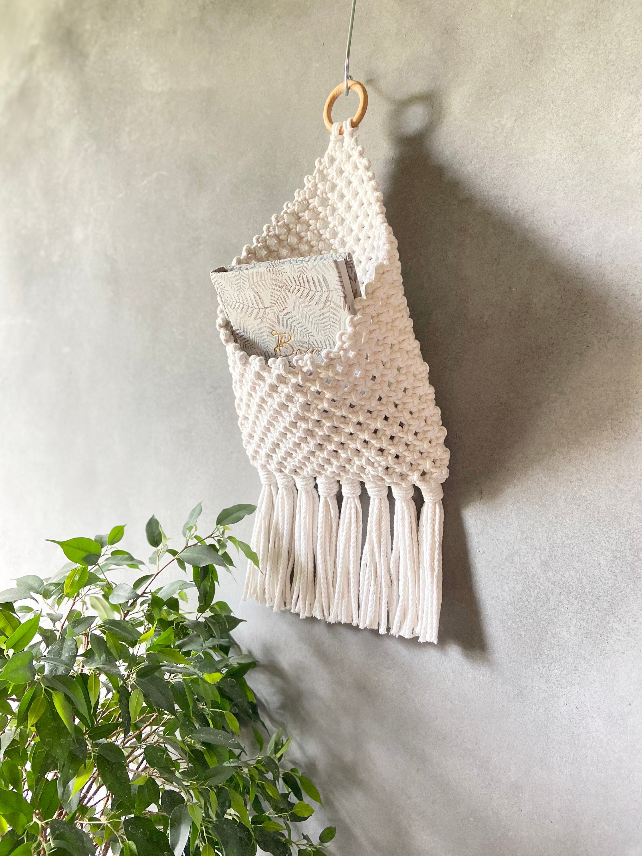 Macrame Pocket PATTERN Pdf, Macrame Book Holder, Macrame for Home ...