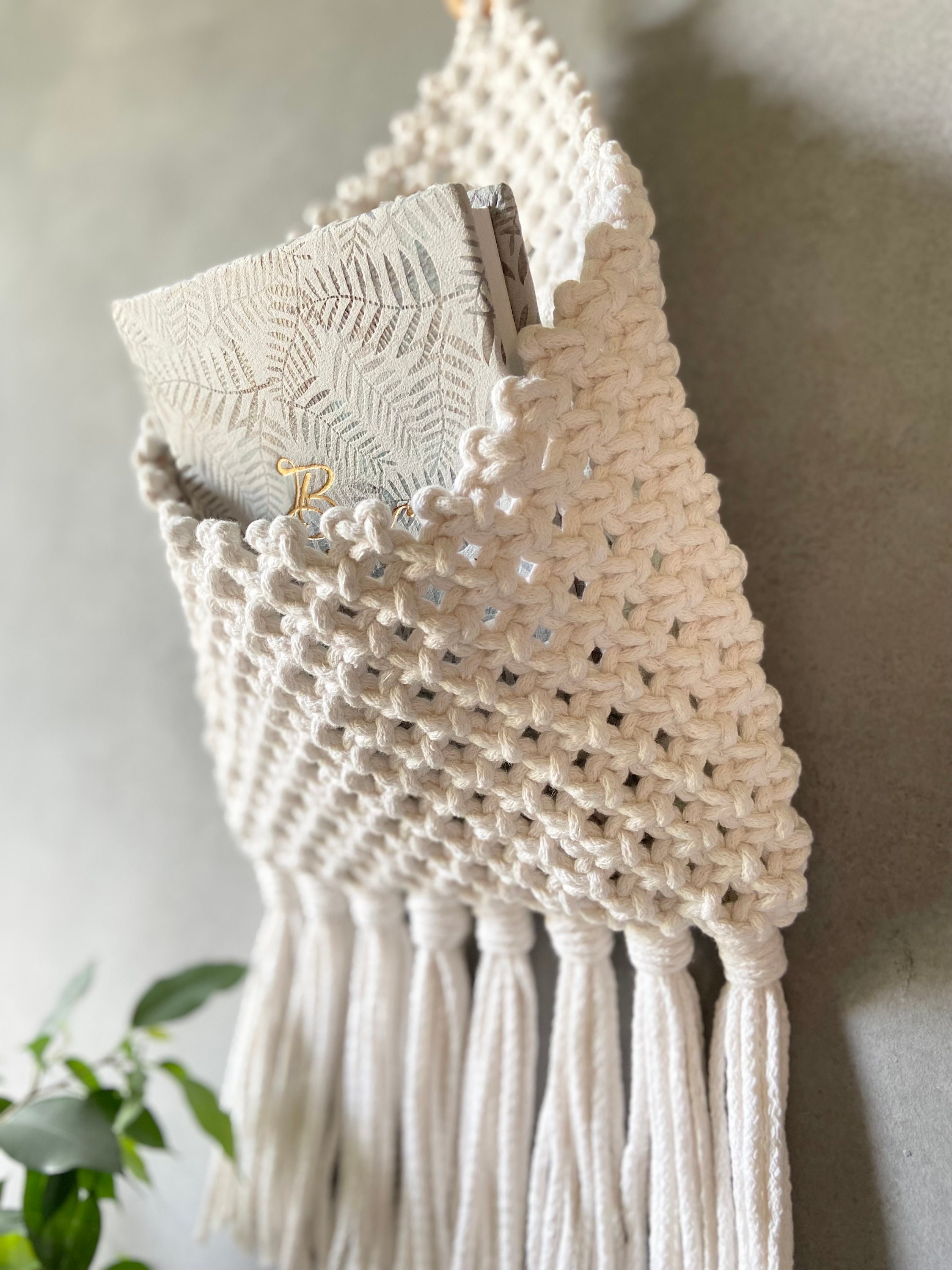Macrame Pocket PATTERN Pdf, Macrame Book Holder, Macrame for Home ...