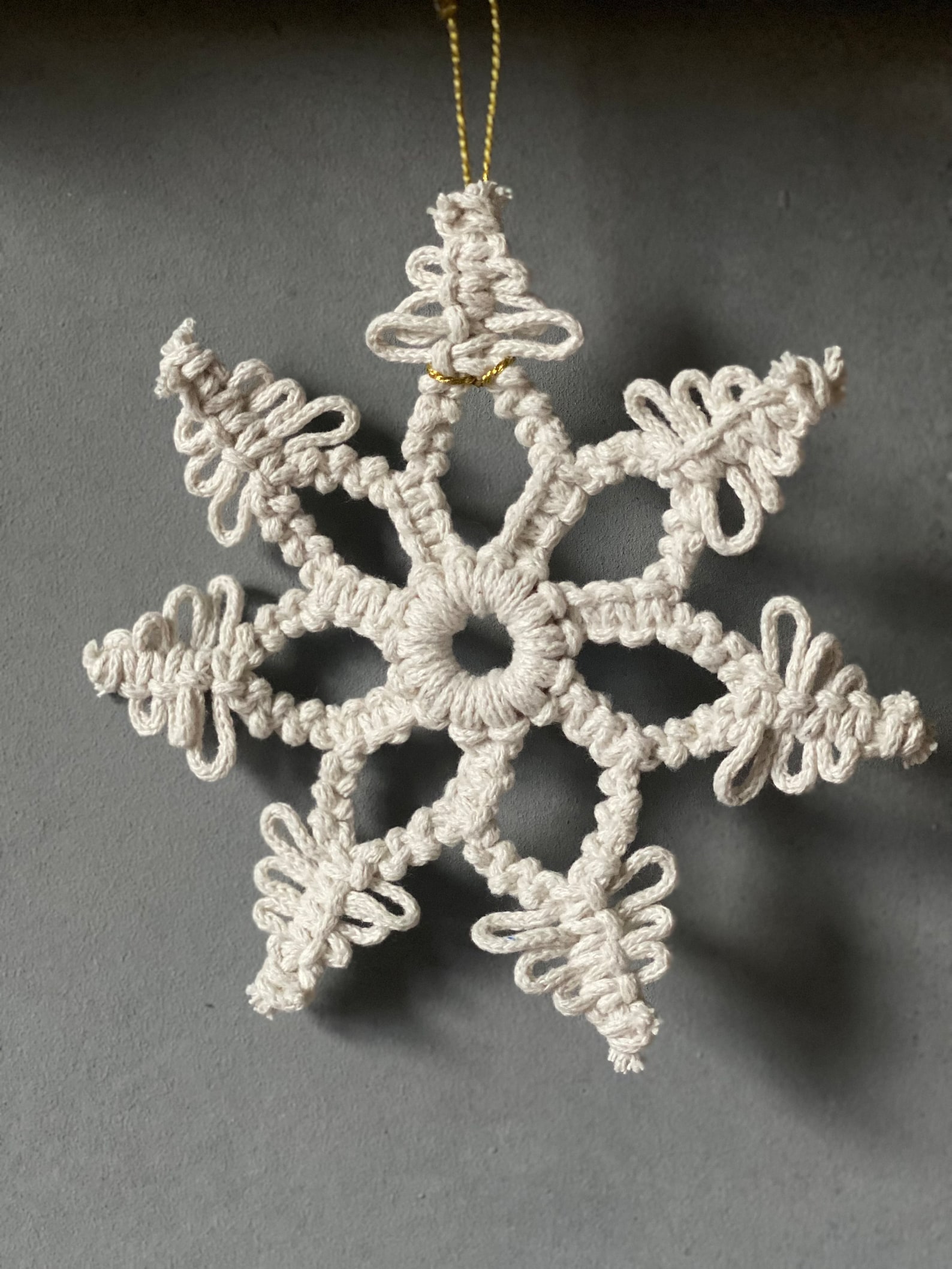 Macrame Snowflake Pattern, Christmas Ornament PDF Tutorial, Macrame ...