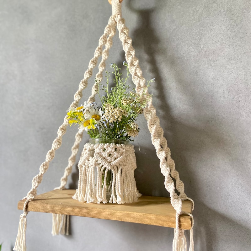 Macrame Wall Shelf - Etsy