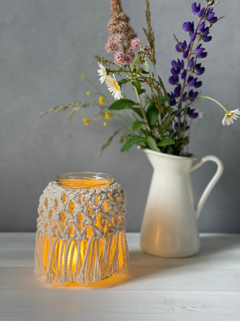Macrame Jar PATTERN Pdf, Wedding Tables Decor, Macrame for Home, Mason ...