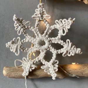 Macrame Snowflake Pattern, Christmas Ornament PDF Tutorial, Macrame ...