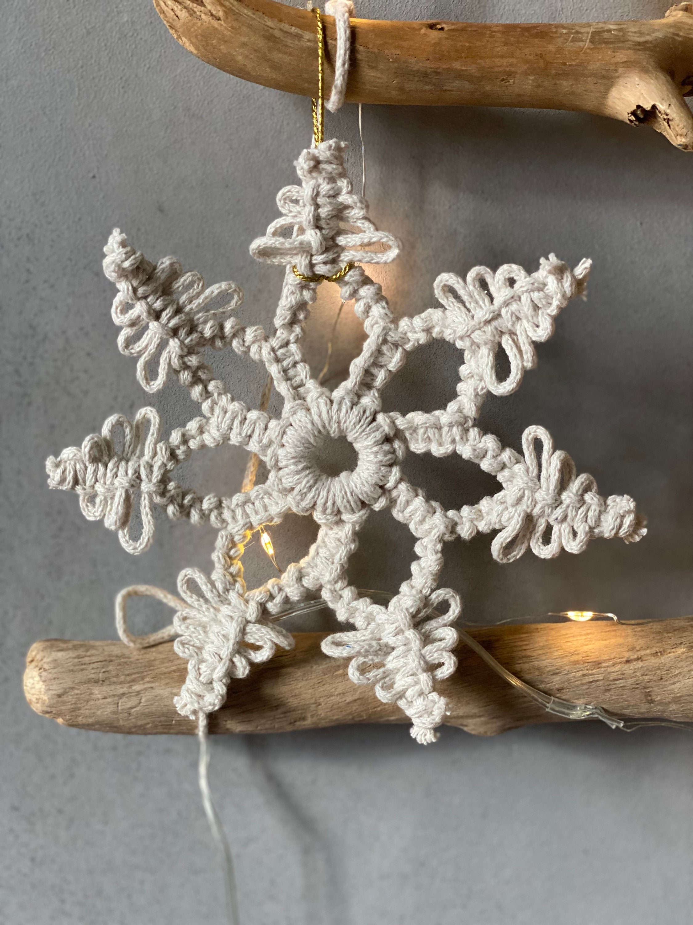 Macrame Snowflake Pattern, Christmas Ornament PDF Tutorial, Macrame ...