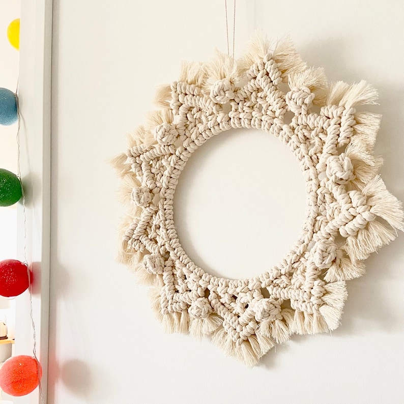 Macrame Wreath Pdf Pattern, Macrame Wall Hanging, Christmas Wreath Diy ...