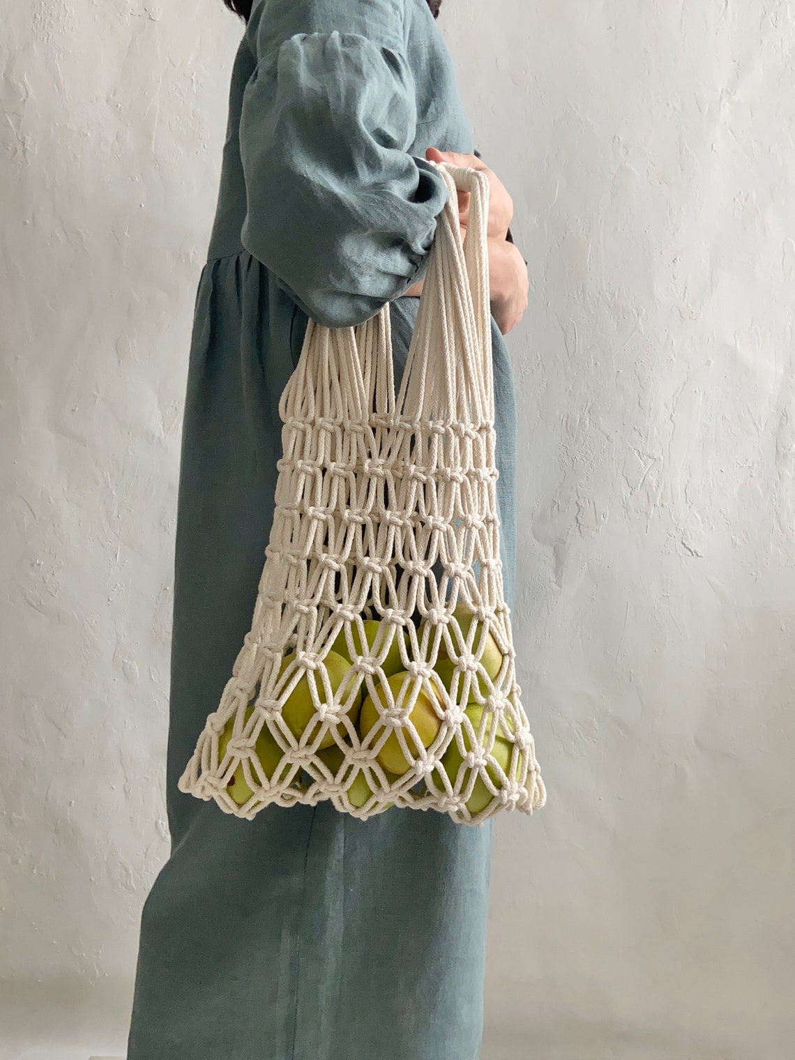 Macrame PATTERN Market Bag, Macrame Shopping Bag DIY, Macrame Net Bag ...