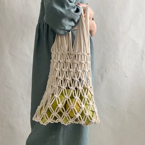 Macrame PATTERN Market Bag, Macrame Shopping Bag DIY, Macrame Net Bag ...