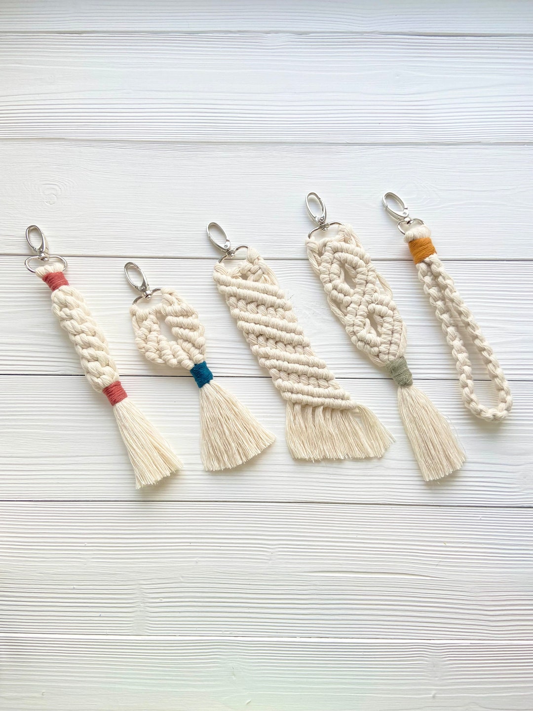 Macrame Keychain Pattern PDF, Wristlet Keychain, Macrame Tutorial for ...