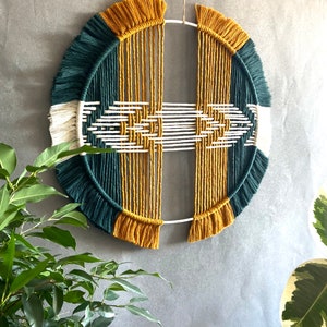 Macrame Wall Hanging Pattern, Geometric Macrame Hoop Pattern Written in ...