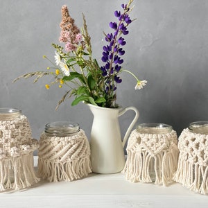 SET of 4 Macrame Jar Cover Patterns, Macrame Jar PATTERN Pdf, Wedding ...