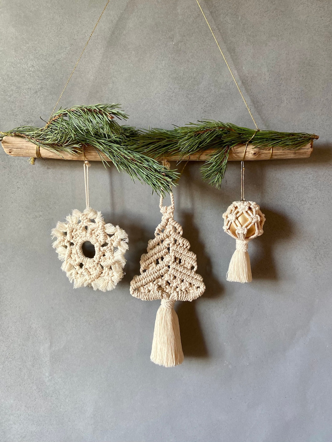 Macrame Christmas Ornament PDF Pattern, Macrame Christmas Tree ...