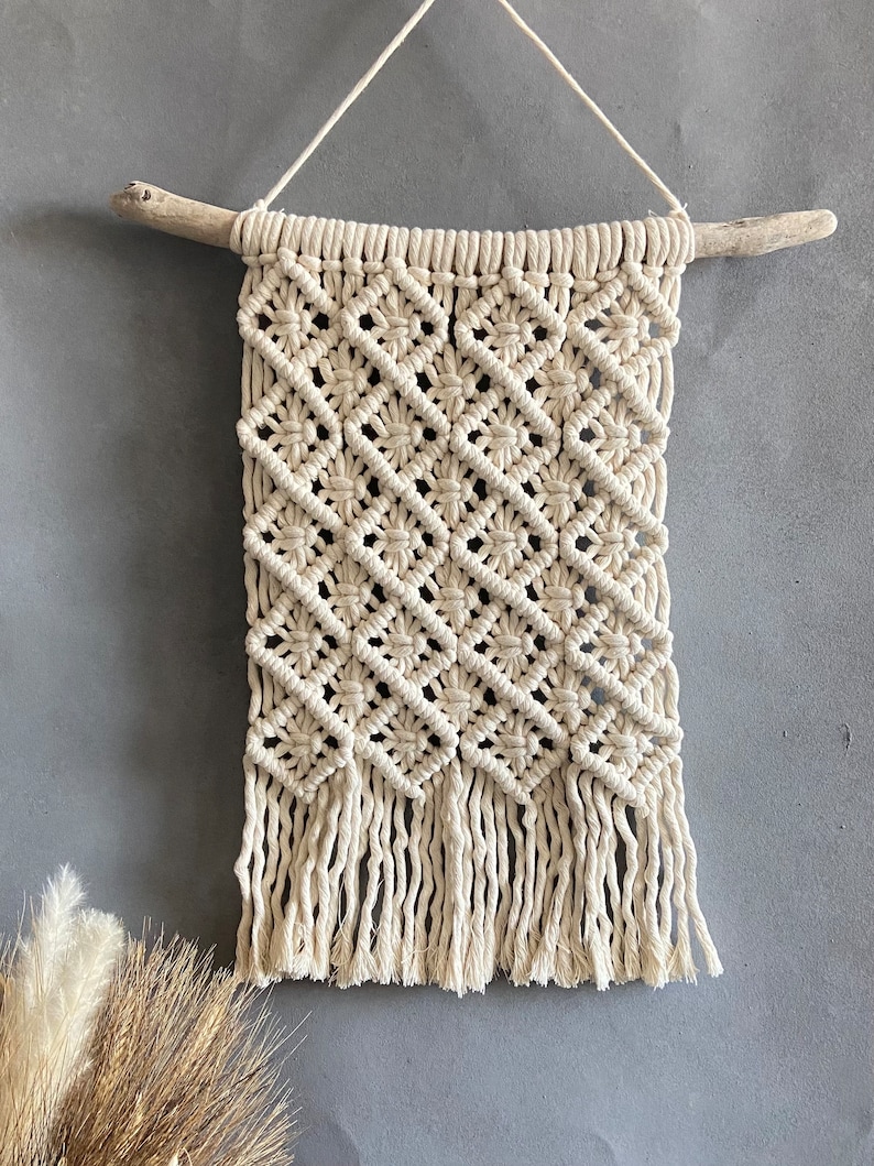 Geometric Macrame Wall Hanging Pattern PDF, Diamonds Macrame Wall ...