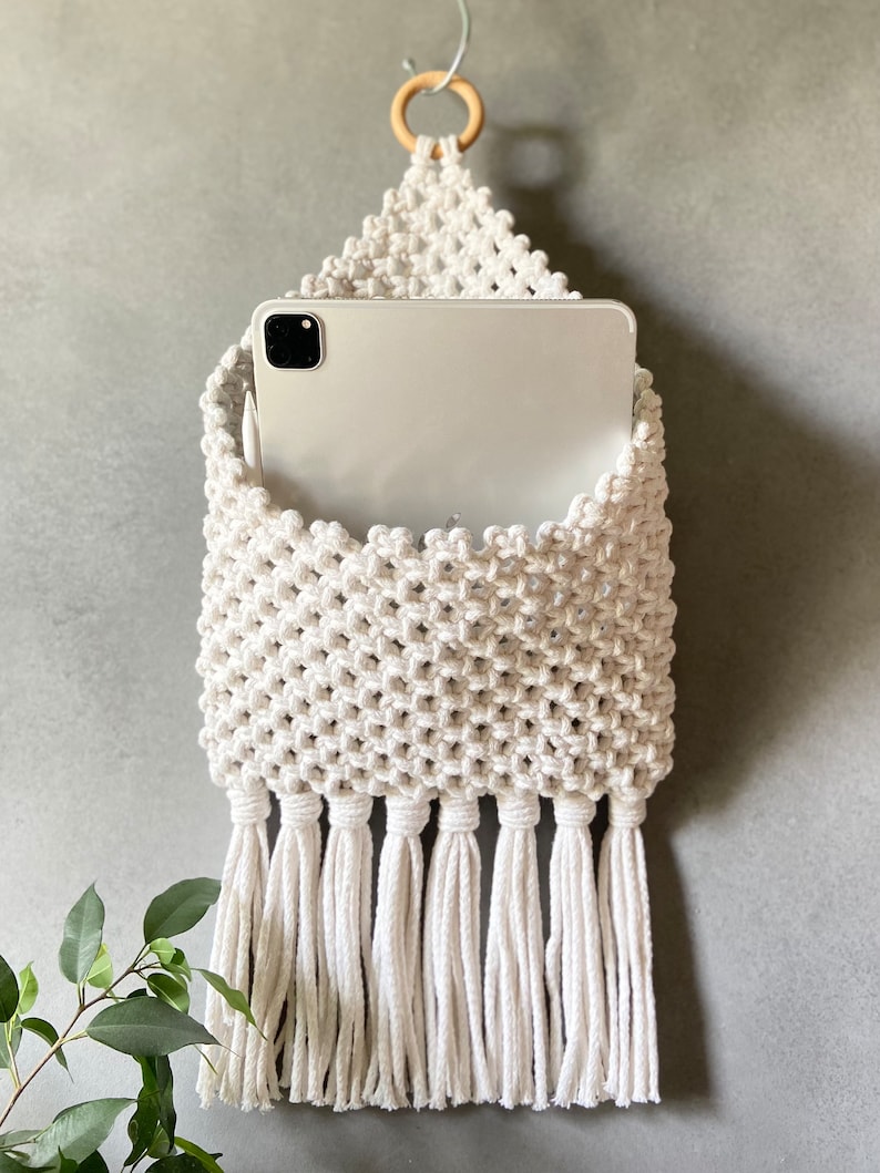 Macrame Pocket PATTERN Pdf Macrame Book Holder Macrame for - Etsy