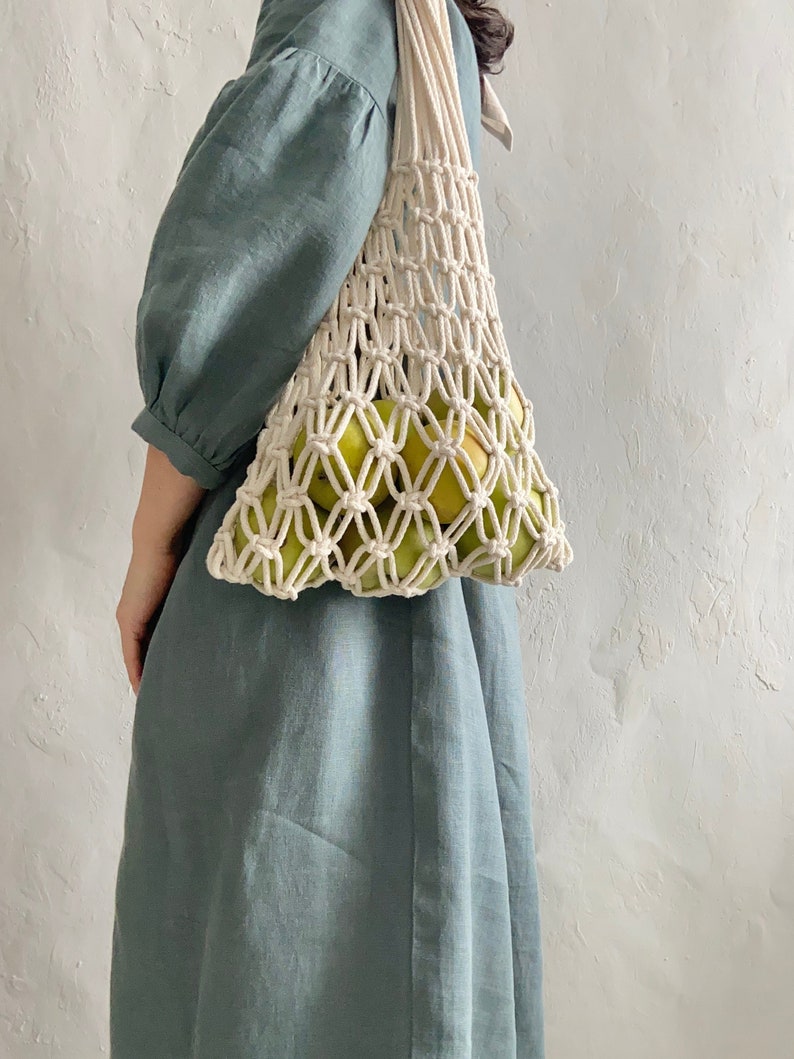 Macrame PATTERN Market Bag, Macrame Shopping Bag DIY, Macrame Net Bag ...