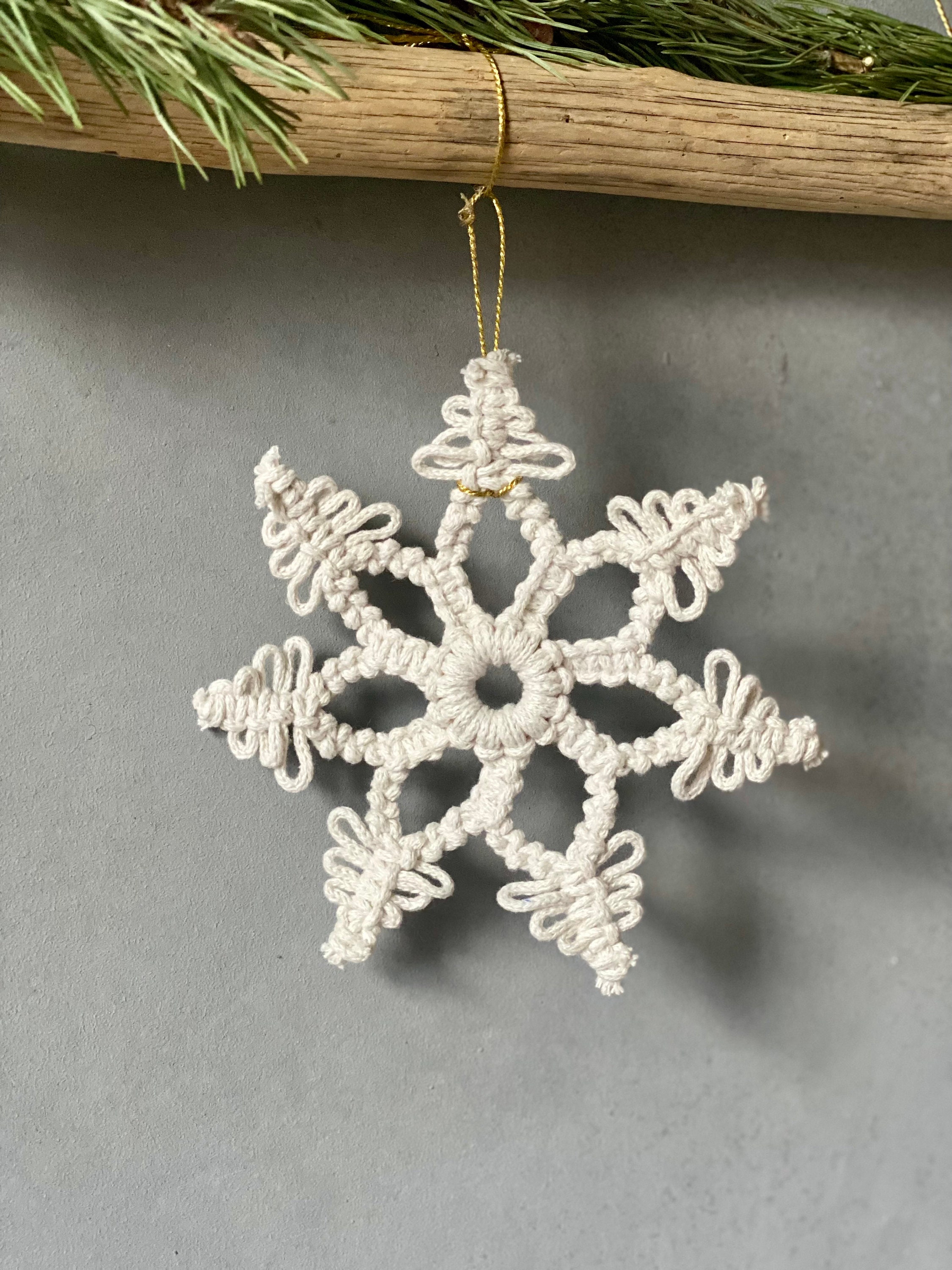 Macrame Snowflake Pattern, Christmas Ornament PDF Tutorial, Macrame ...