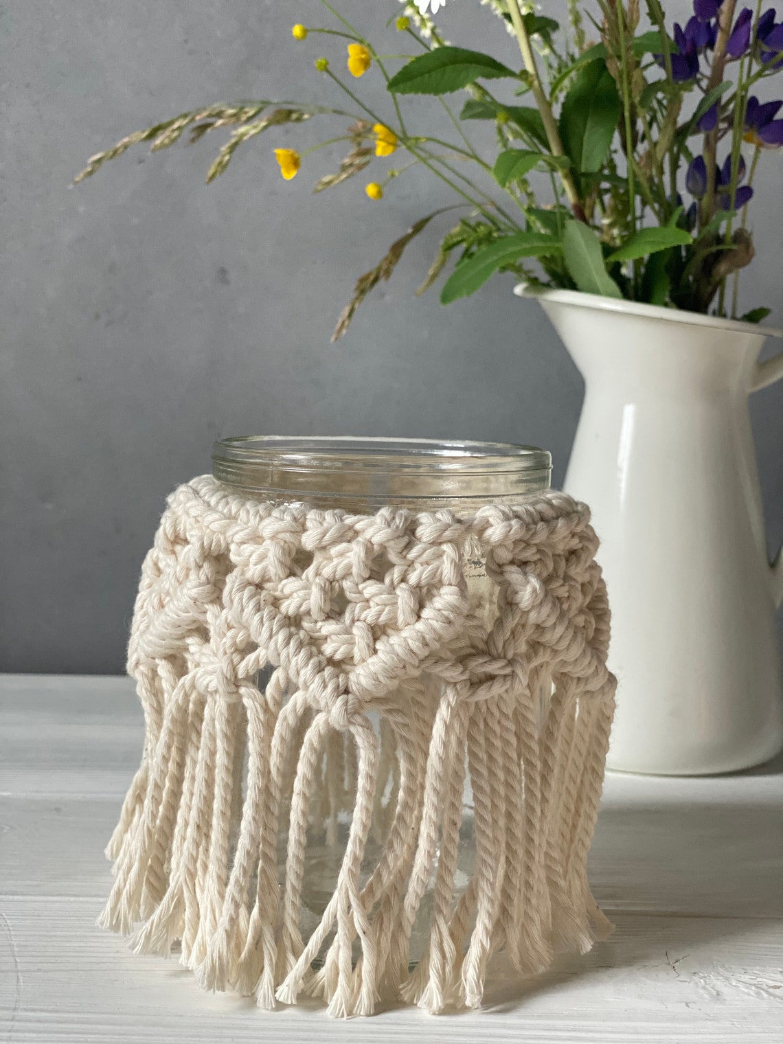 Macrame Jar PATTERN Pdf, Wedding Tables Decor, Macrame for Home, Mason ...