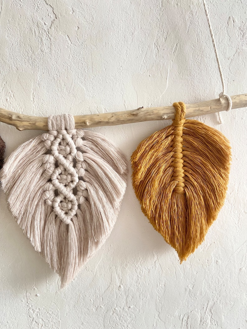 Macrame Feather PDF Pattern DIY Macrame Leaf Macrame - Etsy