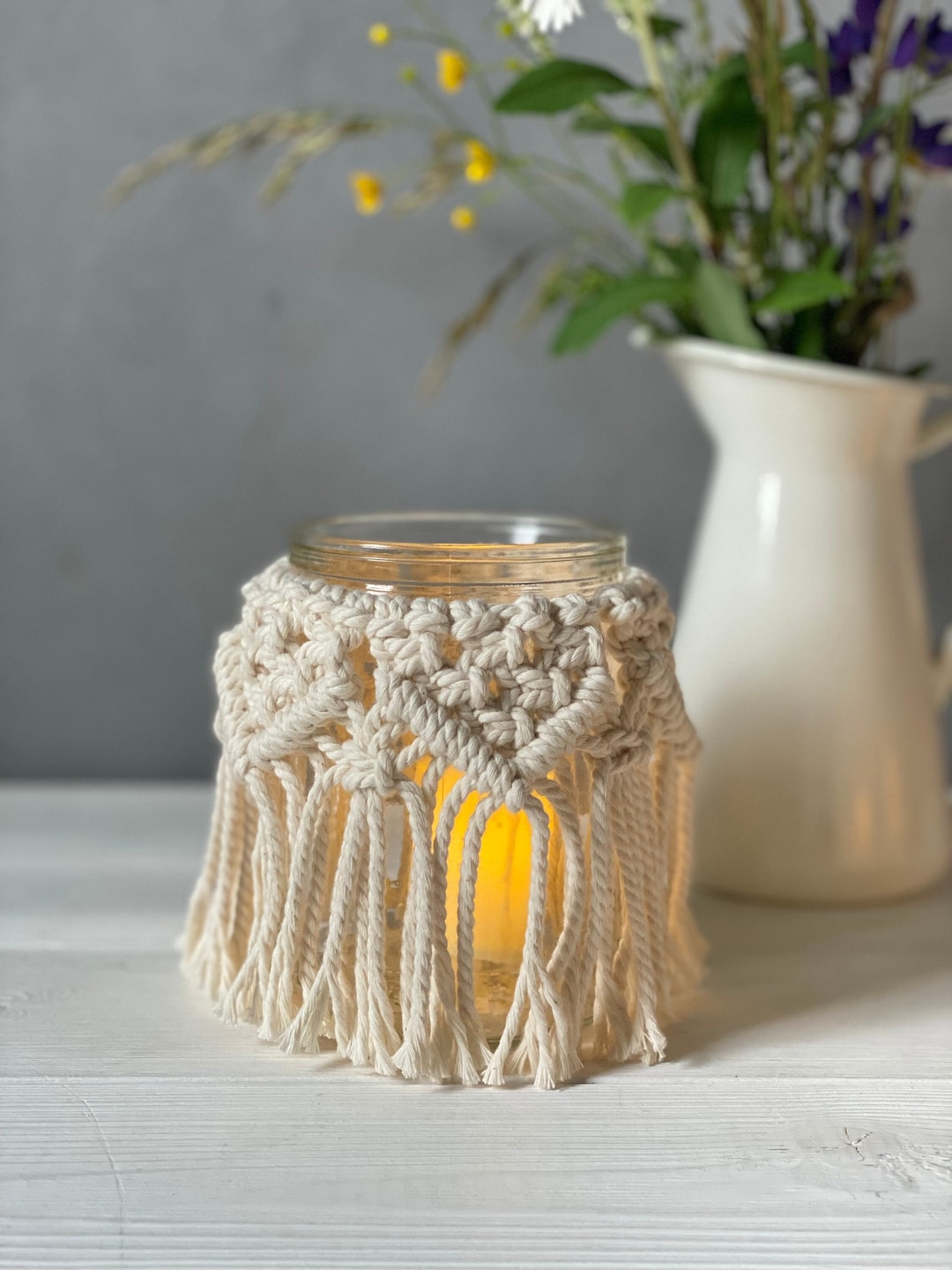 Macrame Jar PATTERN Pdf, Wedding Tables Decor, Macrame for Home, Mason ...
