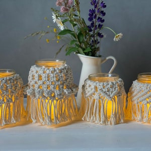 SET of 4 Macrame Jar Cover Patterns, Macrame Jar PATTERN Pdf, Wedding ...