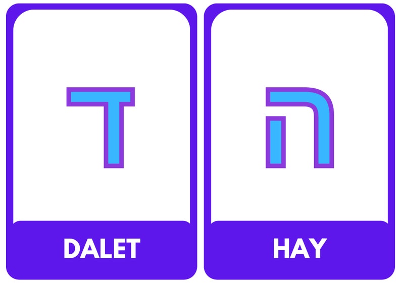 Hebrew Alphabet Flashcards - Etsy
