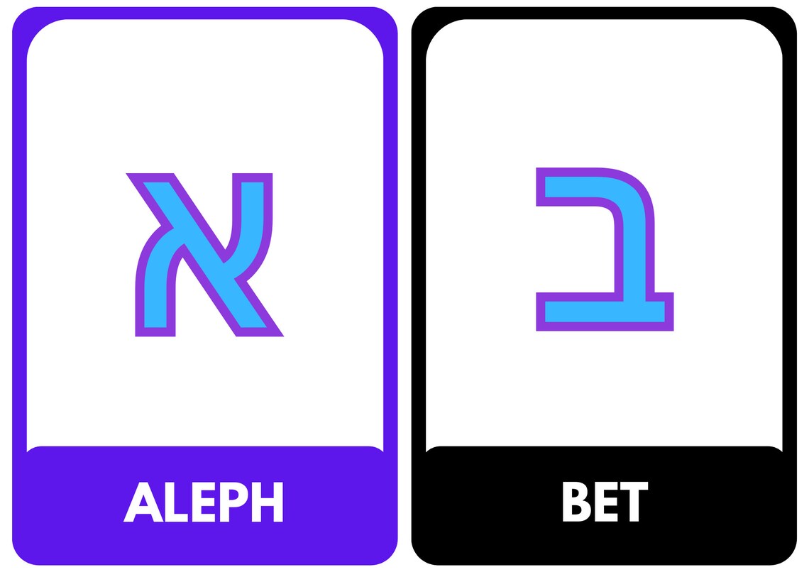Hebrew Alphabet Flashcards - Etsy