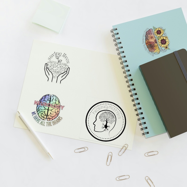 Neuro Vinyl Sticker Sheets 4 Stickers Neurology Brain - Etsy