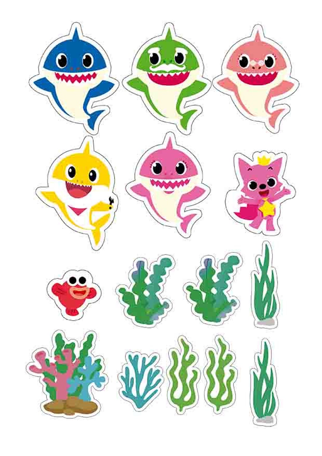 Baby Shark Birthday Printable Cake Topper Baby Shark Theme - Etsy UK