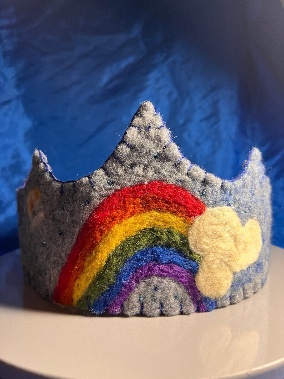Rainbow Sky Felt & Wool Crown Waldorf Birthday Crown Creative Play - Etsy