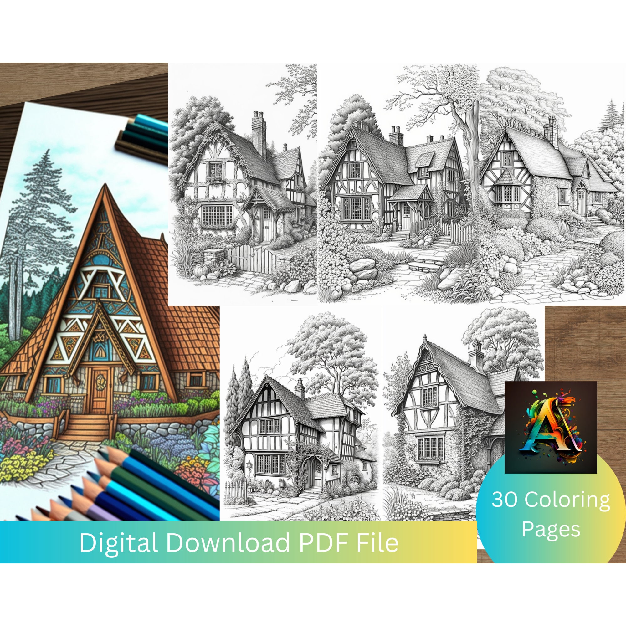 Cottage Life Coloring Pages - Escape to the Serenity of Country Living ...