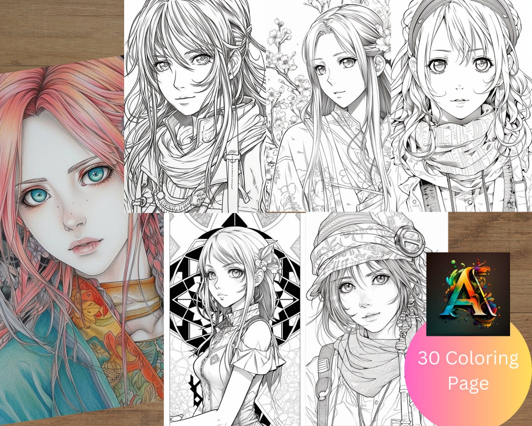 Anime Coloring Pages Collection: Cute and Detailed - Etsy