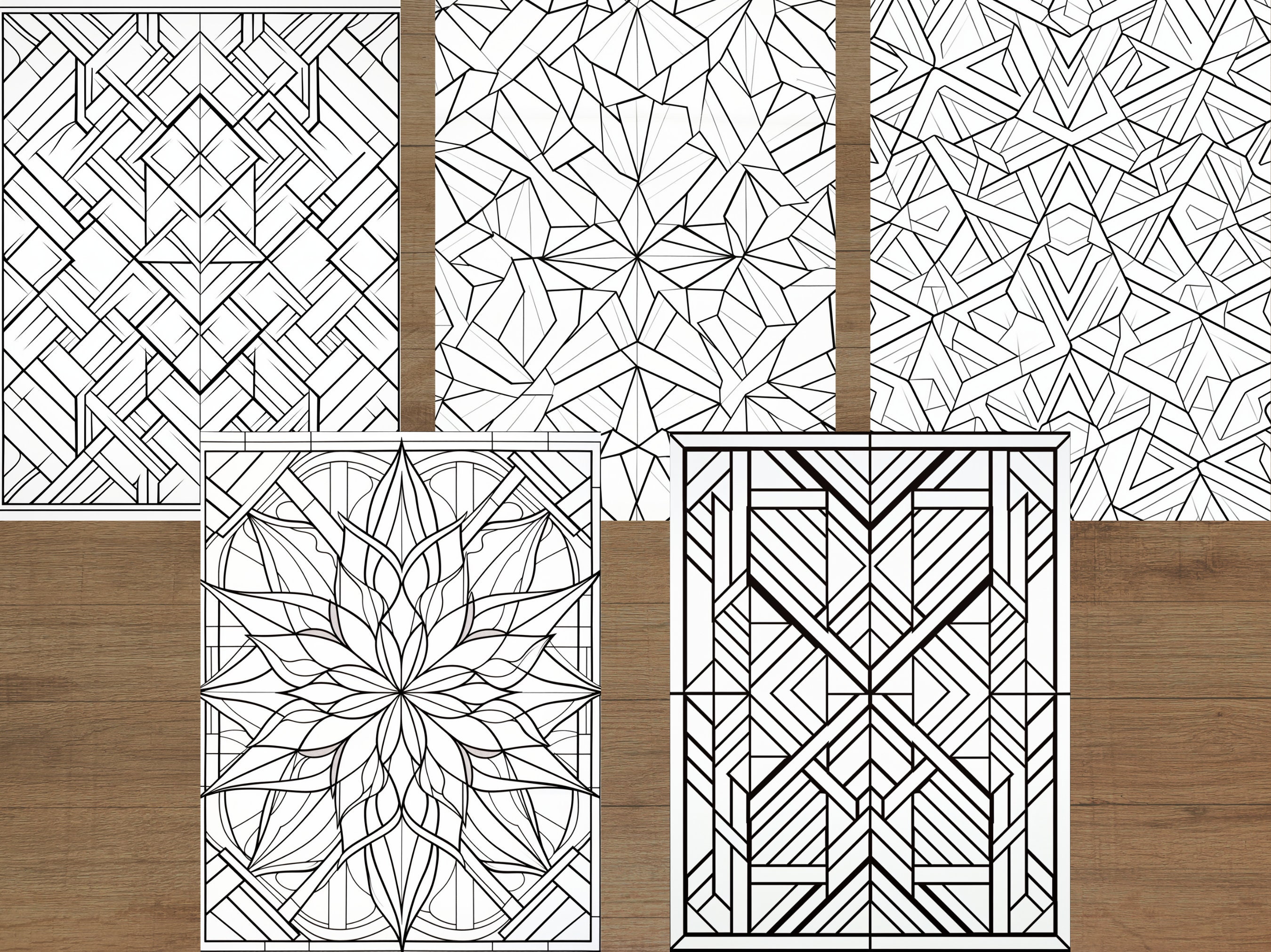 Geometric Design Coloring Pages - Etsy