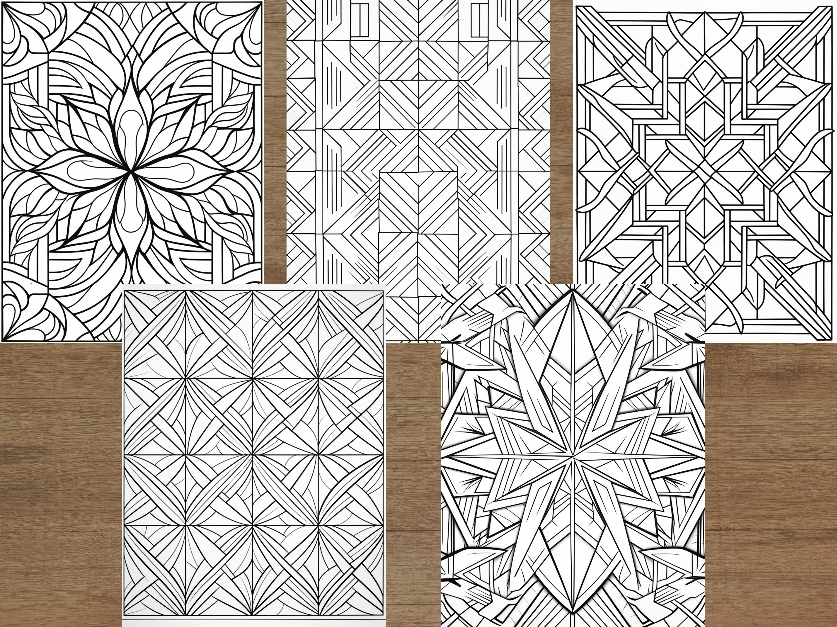 Geometric Design Coloring Pages - Etsy