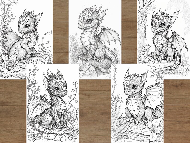 Mythical Dragons Coloring Book - Unleash Your Creativity - Etsy