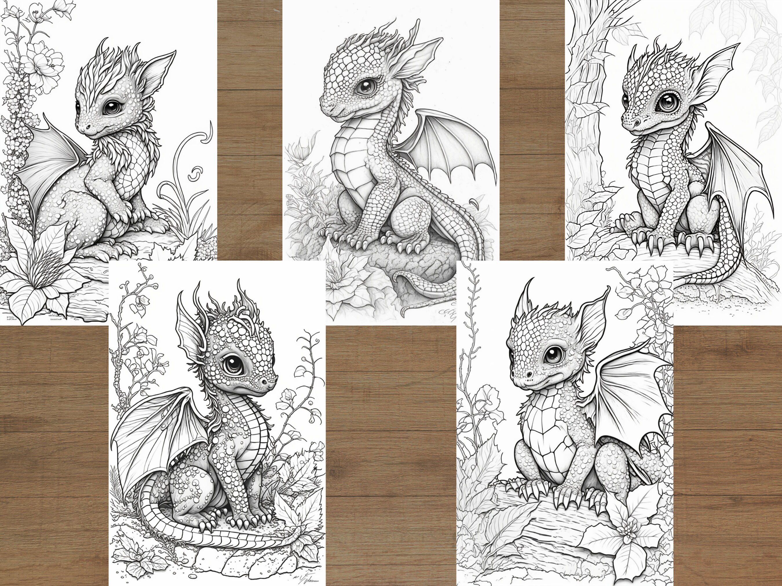 Mythical Dragons Coloring Book Unleash Your Creativity - Etsy