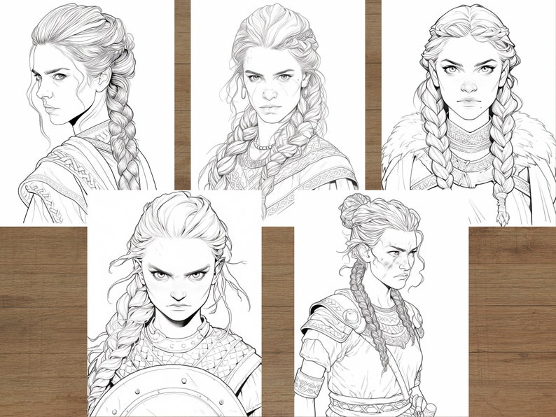 Viking Girl Coloring Pages - Etsy
