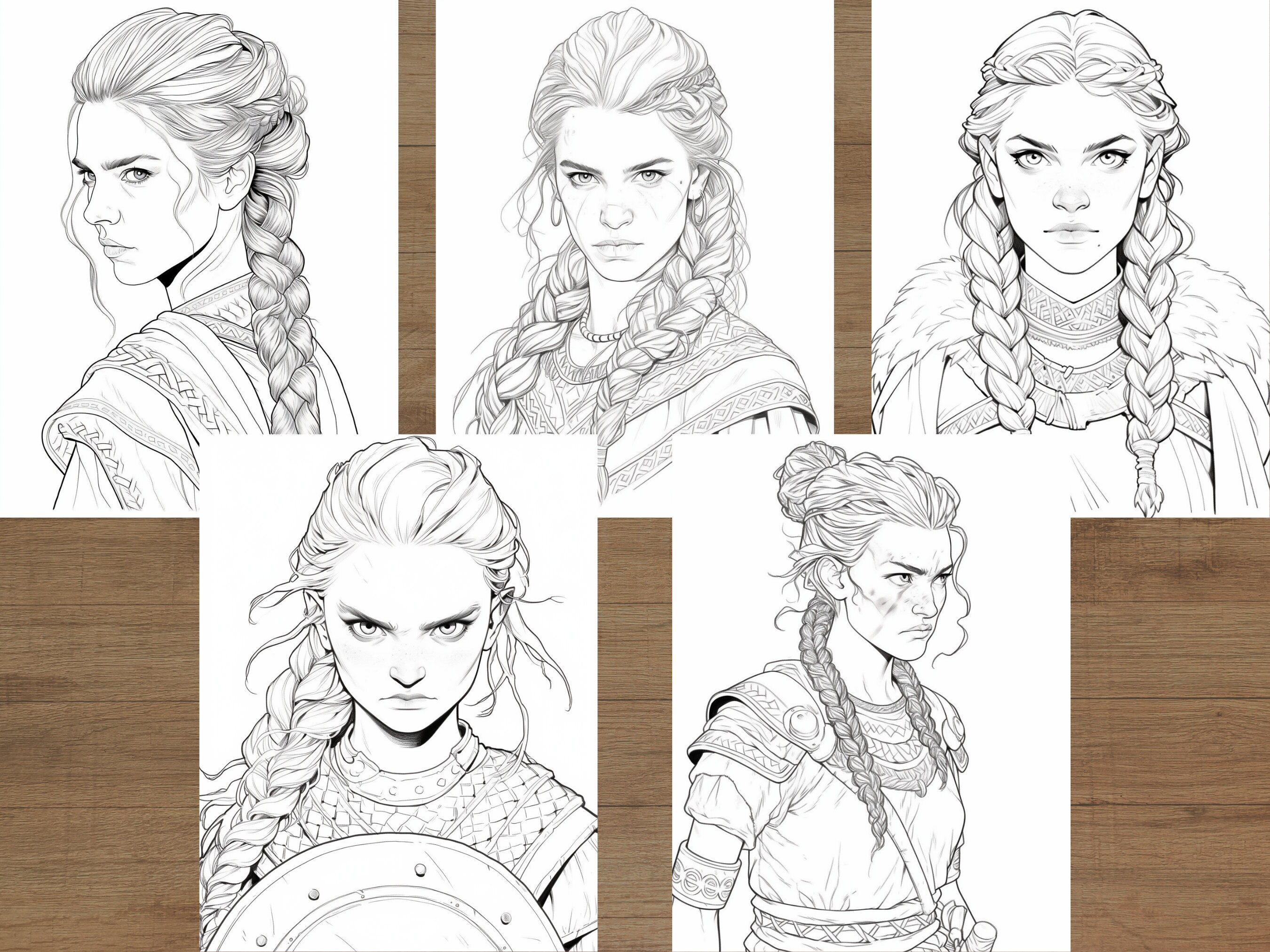 Viking Girl Coloring Pages - Etsy