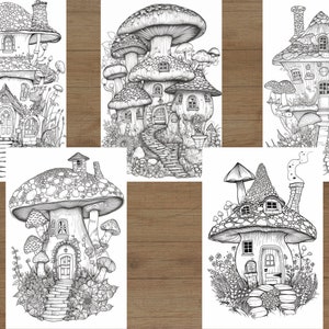 Fantasy Mushroom Kingdom Coloring Book Delve Into a Magical World of ...