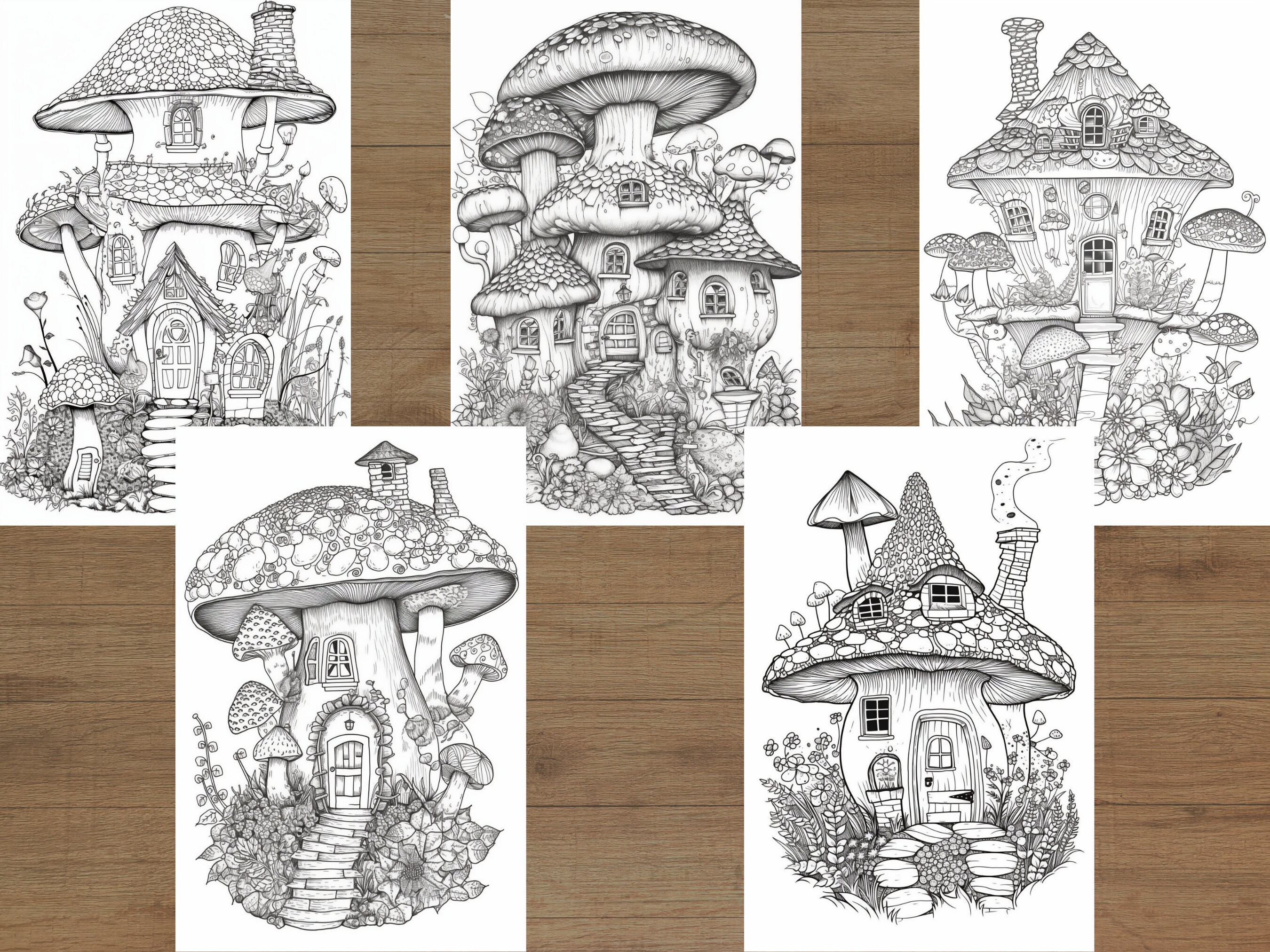 Fantasy Mushroom Kingdom Coloring Book - Delve Into a Magical World of ...