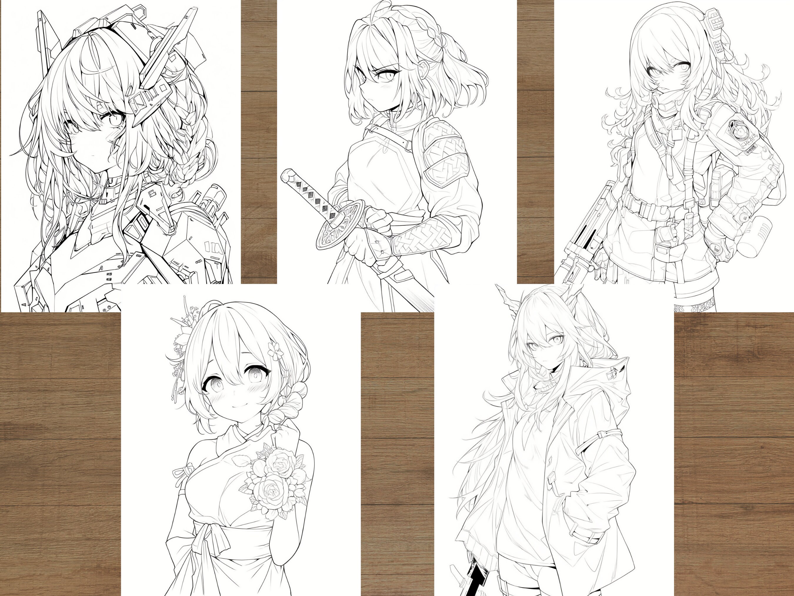 Manga Coloring Pages Collection - Etsy